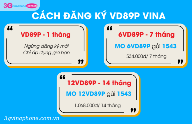 89k/tháng Gói VD89P của VinaPhone 3T, 6T, 12T có ưu đãi gì?