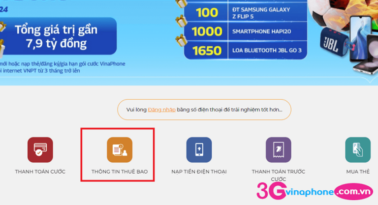 2025: Thay đổi thông tin thuê bao VinaPhone online, cửa hàng